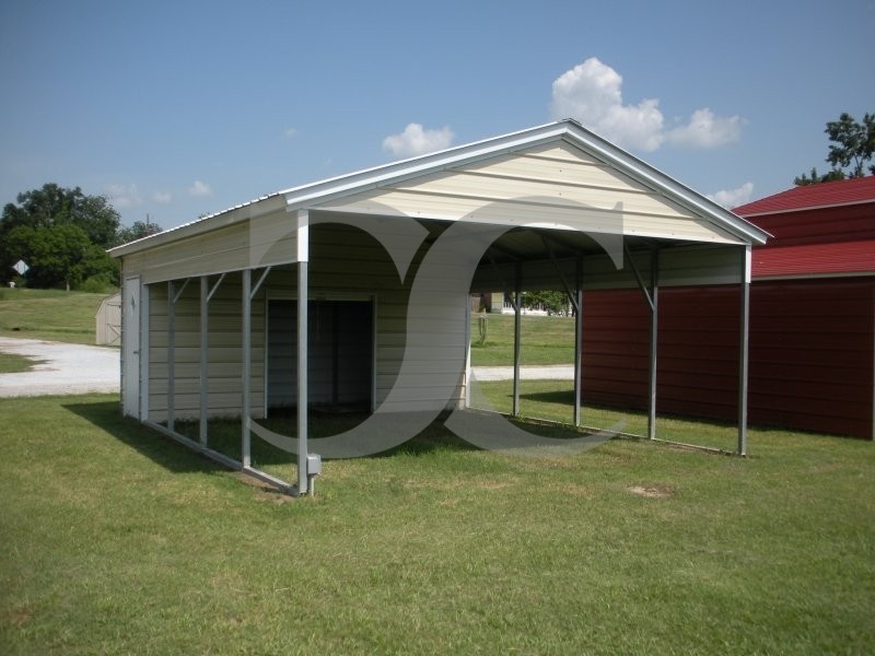 Utility Carports With Storage 18x26 Enclosed Utility Carport Metal